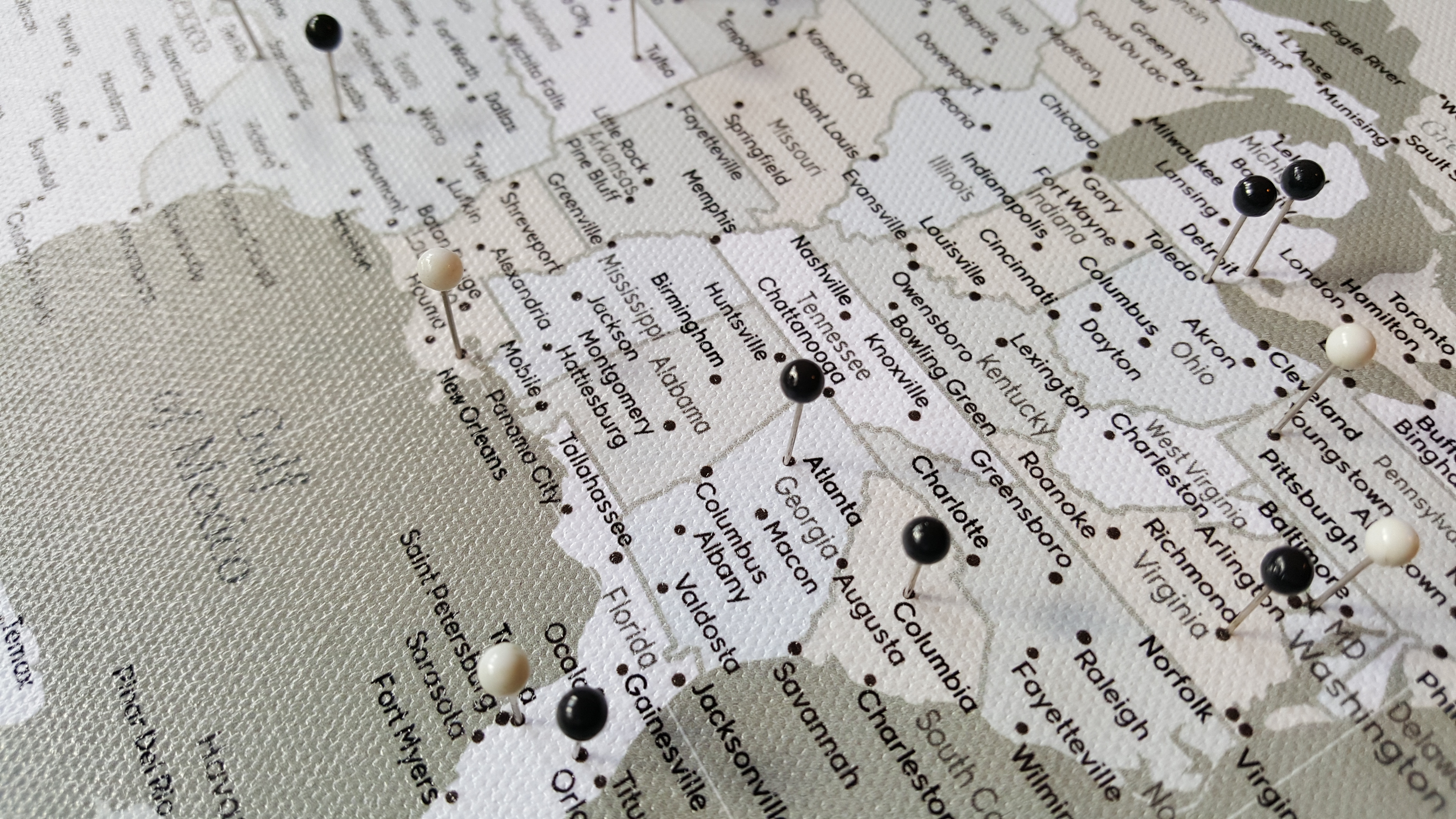 Where can I buy push pins or stickers for my map?